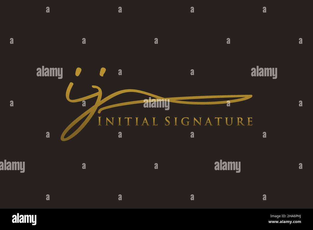 IJ Letter Signature Logo Template elegant design logo. Hand drawn ...