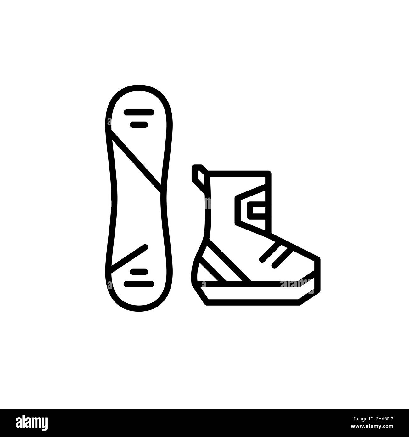 Snowboard and boots. Winter recreational extreme sport equipment. Pixel ...