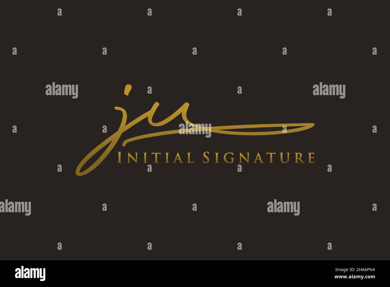 JU Letter Signature Logo Template elegant design logo. Hand drawn ...