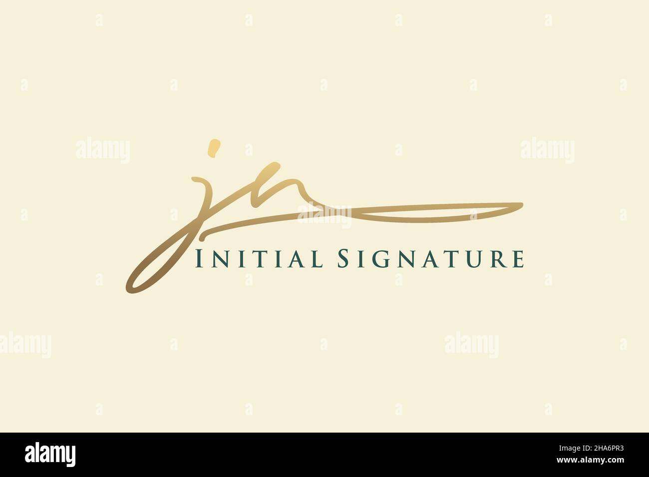 JN Letter Signature Logo Template elegant design logo. Hand drawn ...