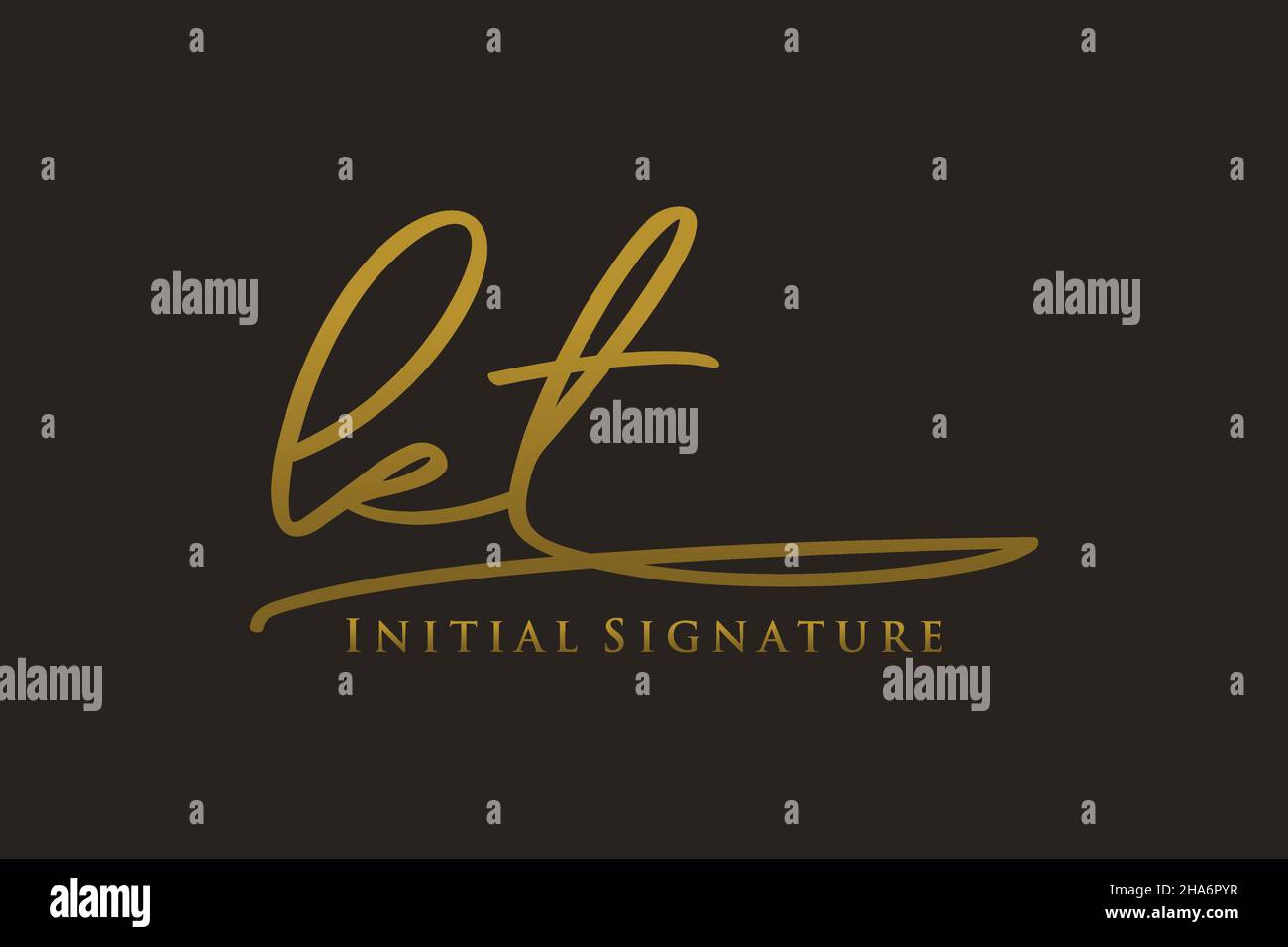 KT Letter Signature Logo Template elegant design logo. Hand drawn ...
