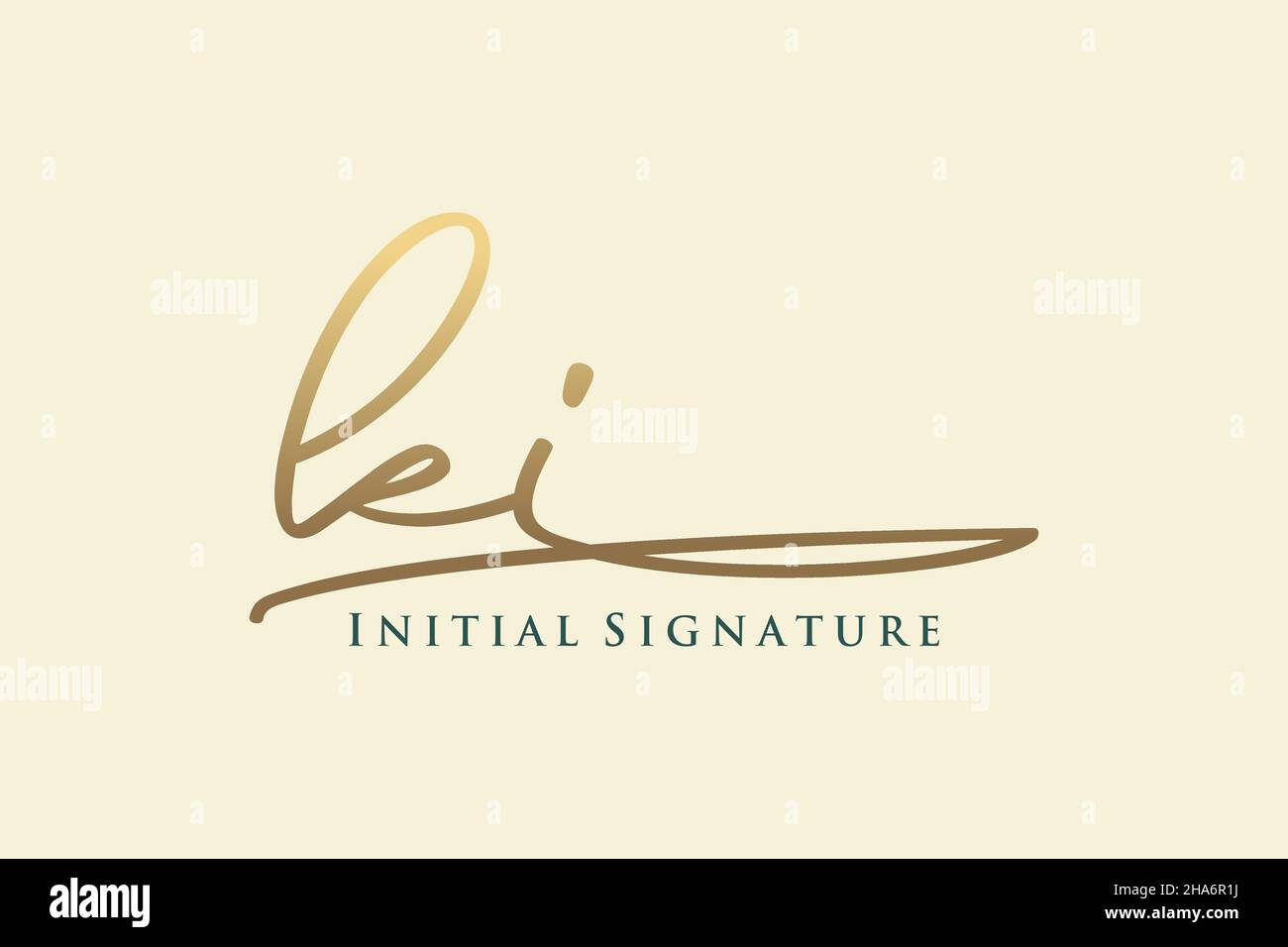 KI Letter Signature Logo Template elegant design logo. Hand drawn ...
