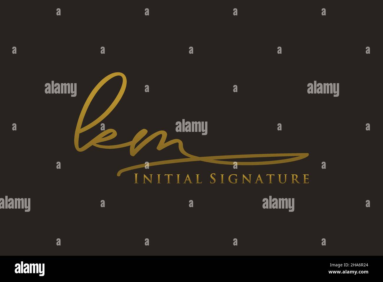 KM Letter Signature Logo Template elegant design logo. Hand drawn ...