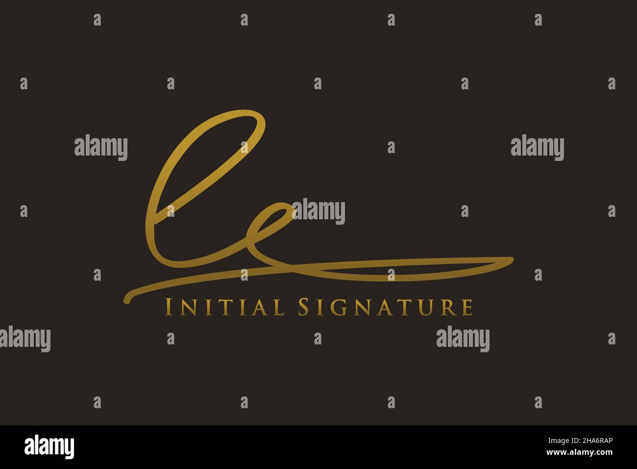 LE Letter Signature Logo Template elegant design logo. Hand drawn ...