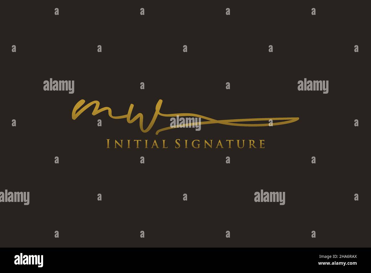 MW Letter Signature Logo Template elegant design logo. Hand drawn ...