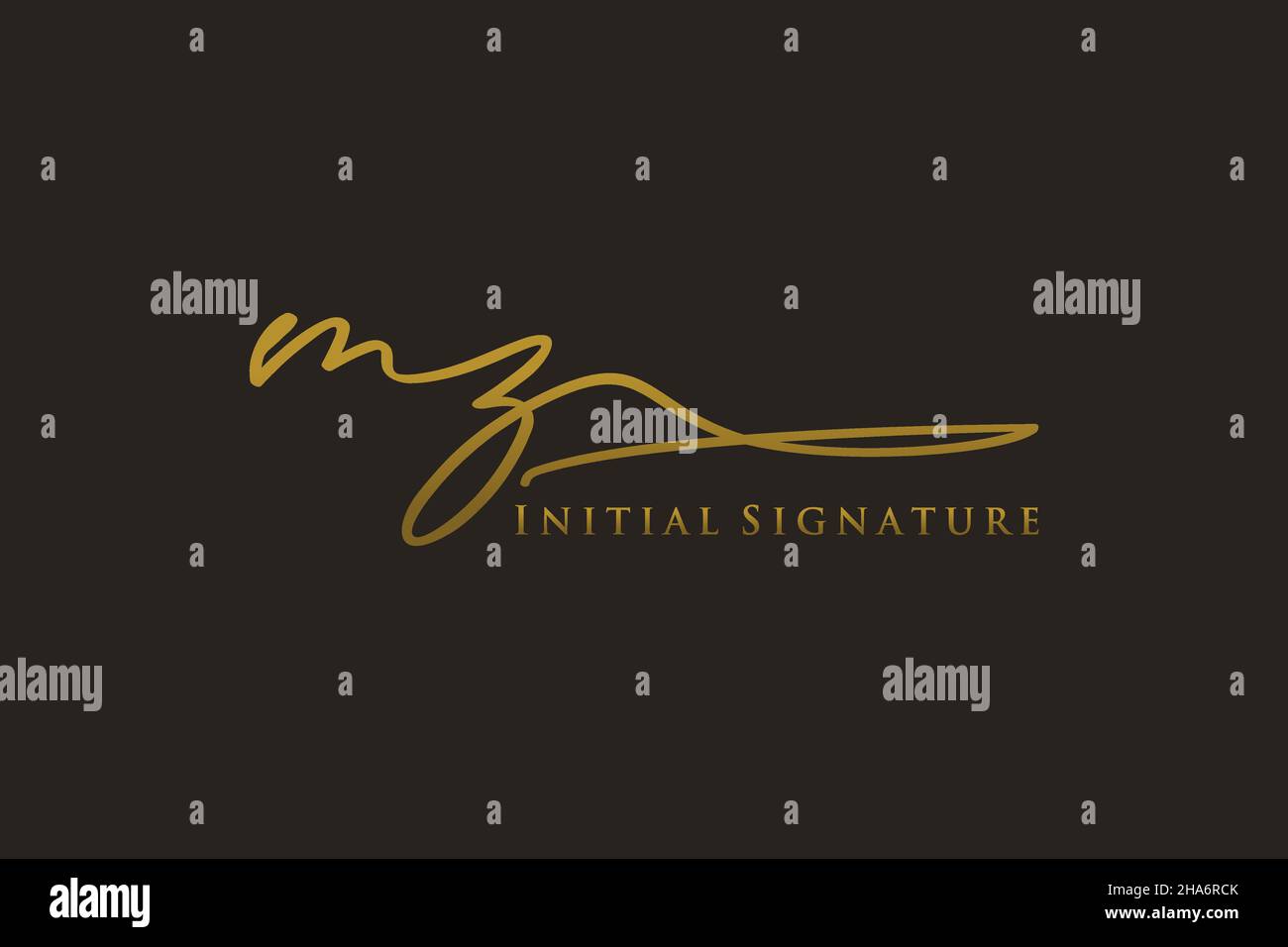 MZ Letter Signature Logo Template elegant design logo. Hand drawn ...