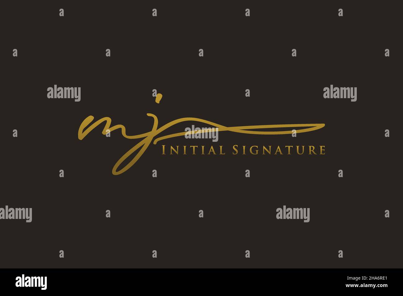 MJ Letter Signature Logo Template elegant design logo. Hand drawn ...