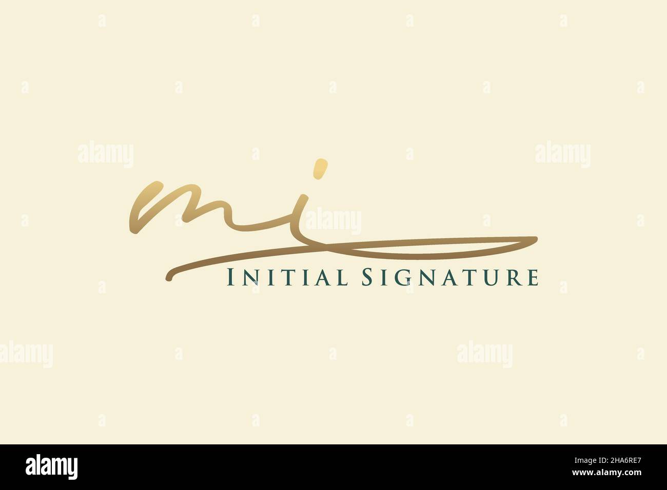 MI Letter Signature Logo Template elegant design logo. Hand drawn ...