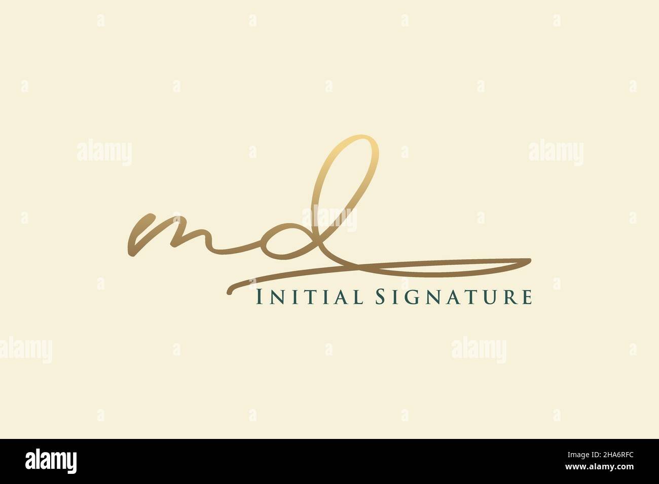 MD Letter Signature Logo Template elegant design logo. Hand drawn ...