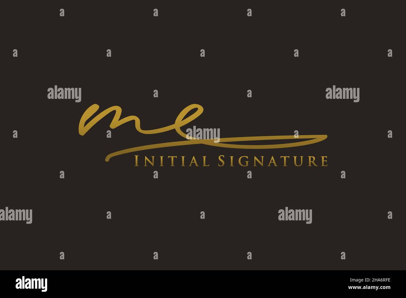 ME Letter Signature Logo Template elegant design logo. Hand drawn ...