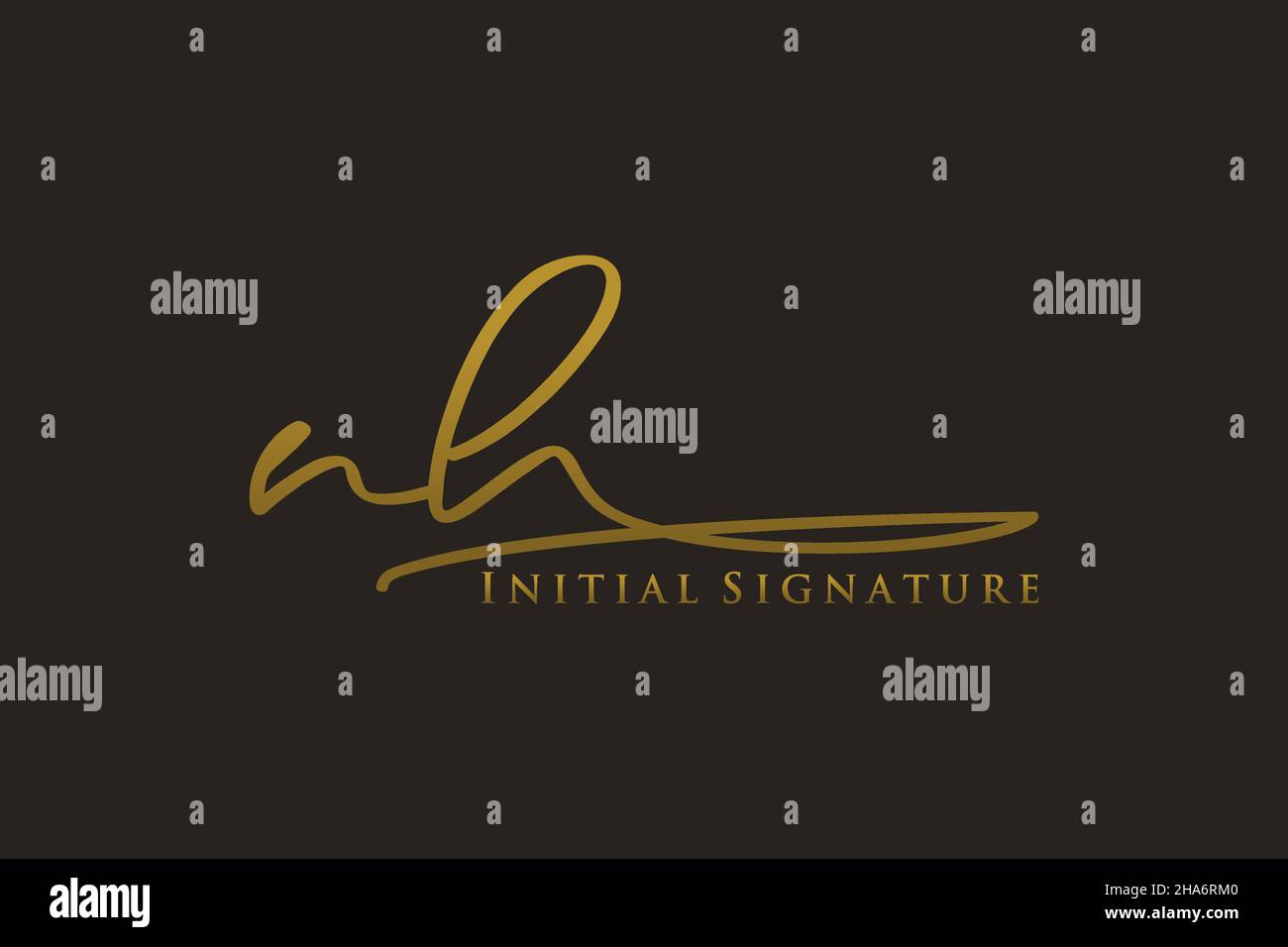 NH Letter Signature Logo Template elegant design logo. Hand drawn ...