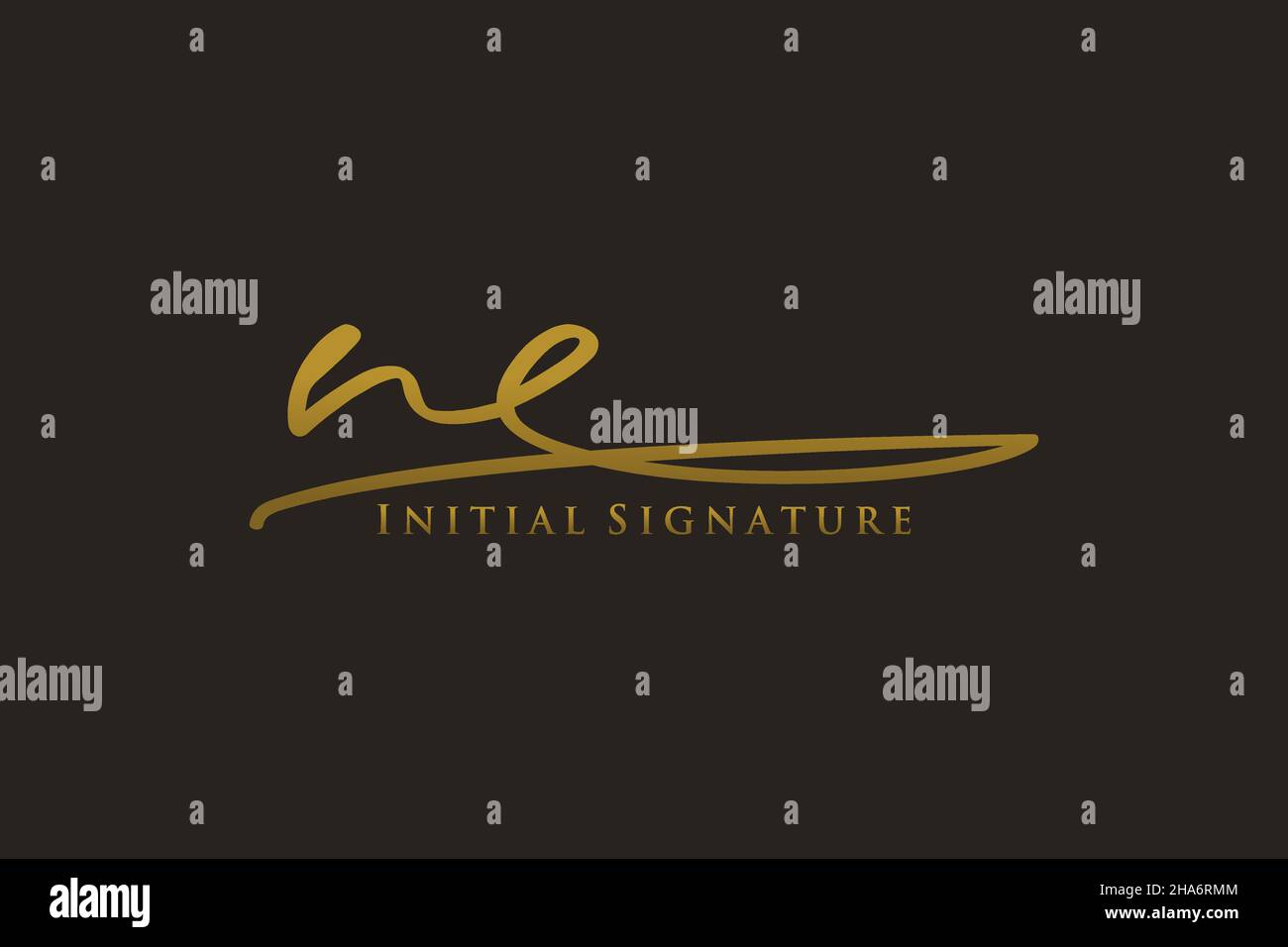 NE Letter Signature Logo Template elegant design logo. Hand drawn ...