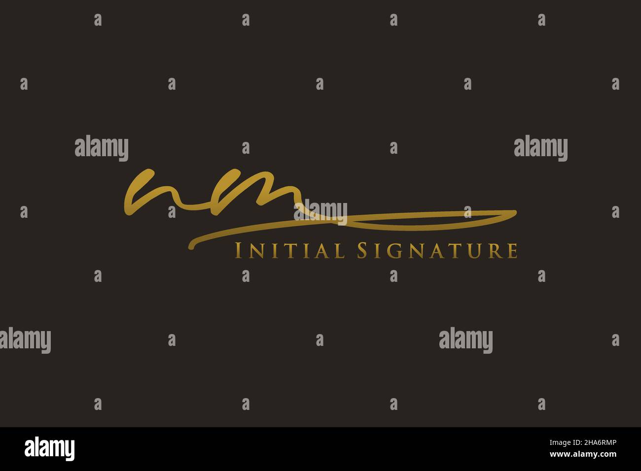 NM Letter Signature Logo Template elegant design logo. Hand drawn ...