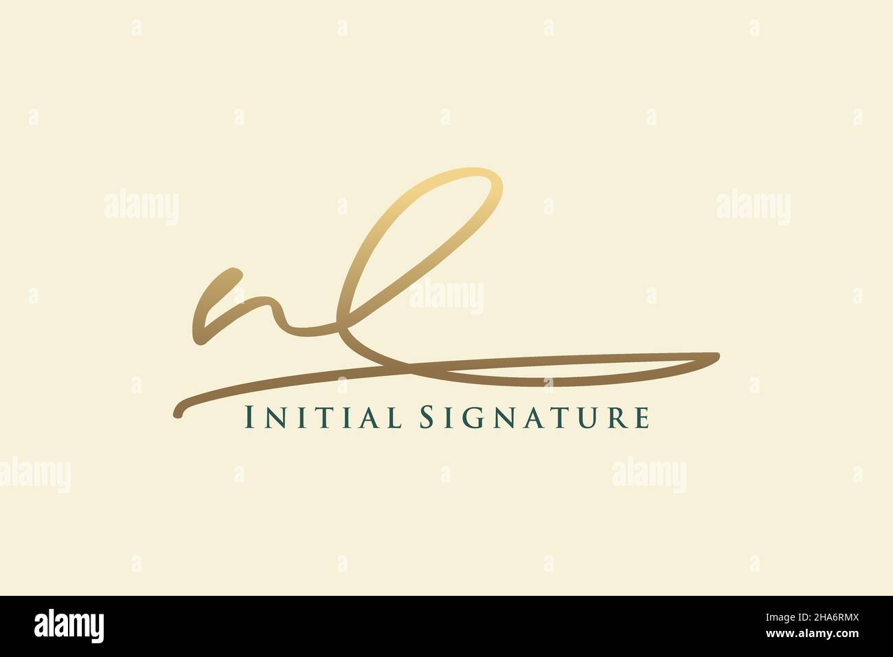 NL Letter Signature Logo Template elegant design logo. Hand drawn ...