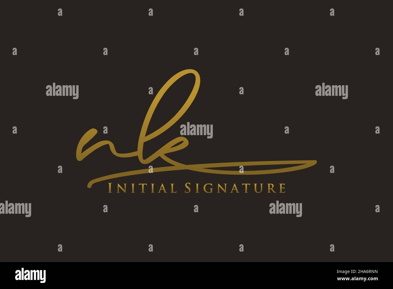 NK Letter Signature Logo Template elegant design logo. Hand drawn ...