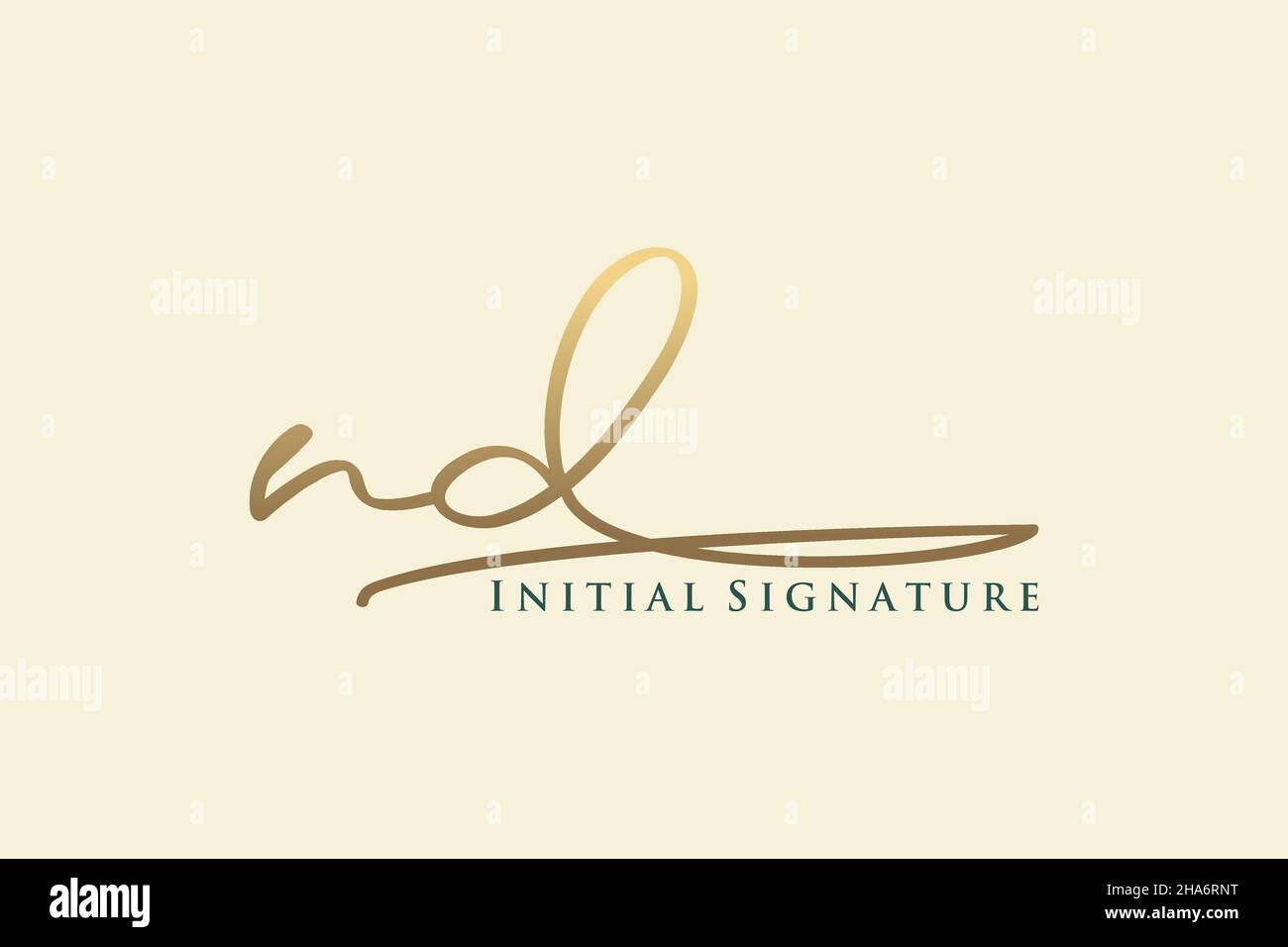 ND Letter Signature Logo Template elegant design logo. Hand drawn ...