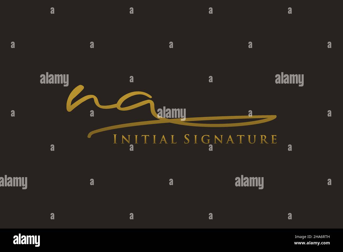 NA Letter Signature Logo Template elegant design logo. Hand drawn ...