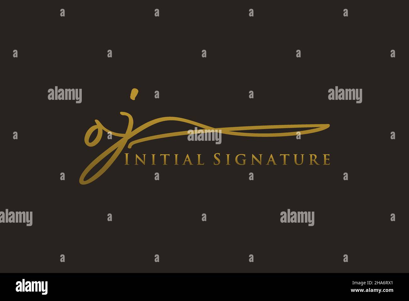 OJ Letter Signature Logo Template elegant design logo. Hand drawn ...