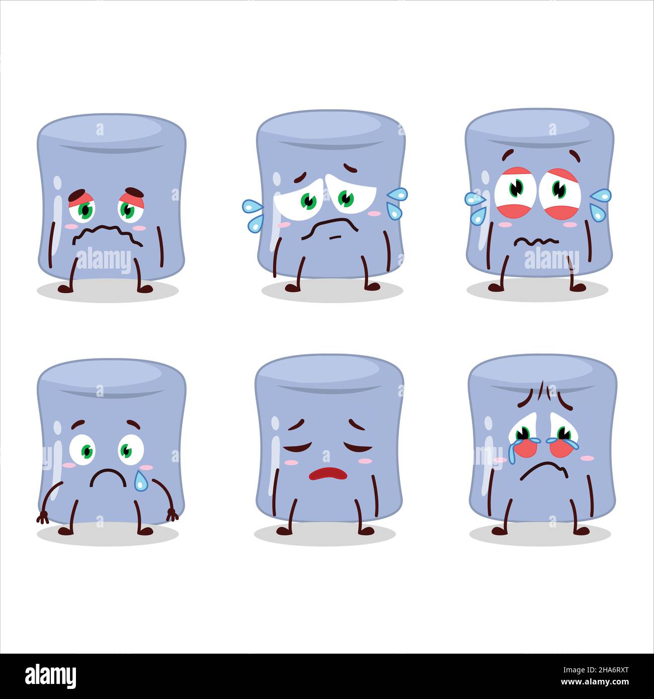 Blueberry marshmallow cartoon character with sad expression. Vector ...