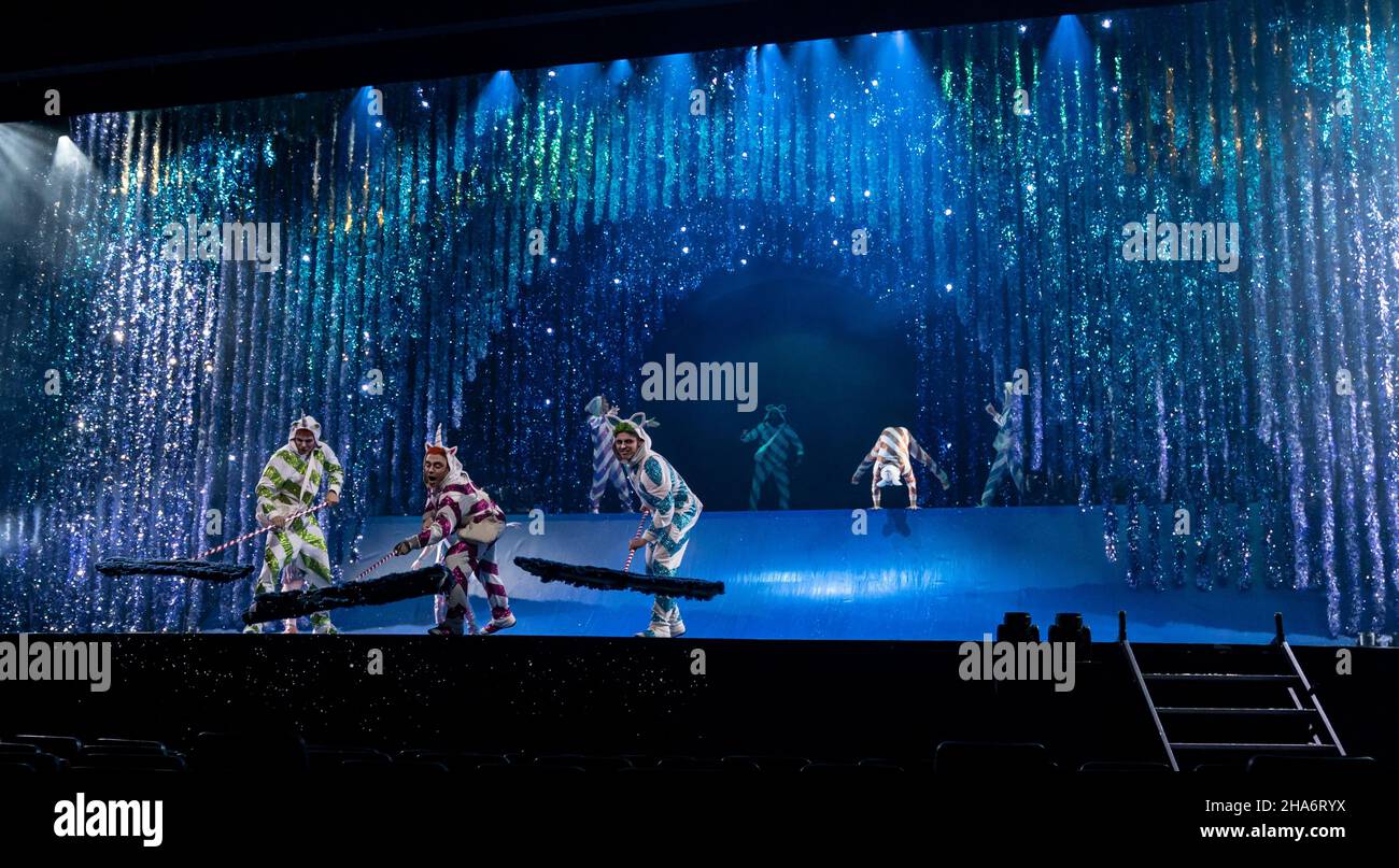 New York, NY - December 9, 2021: Members of Kinjaz Dance Crew and cast ...