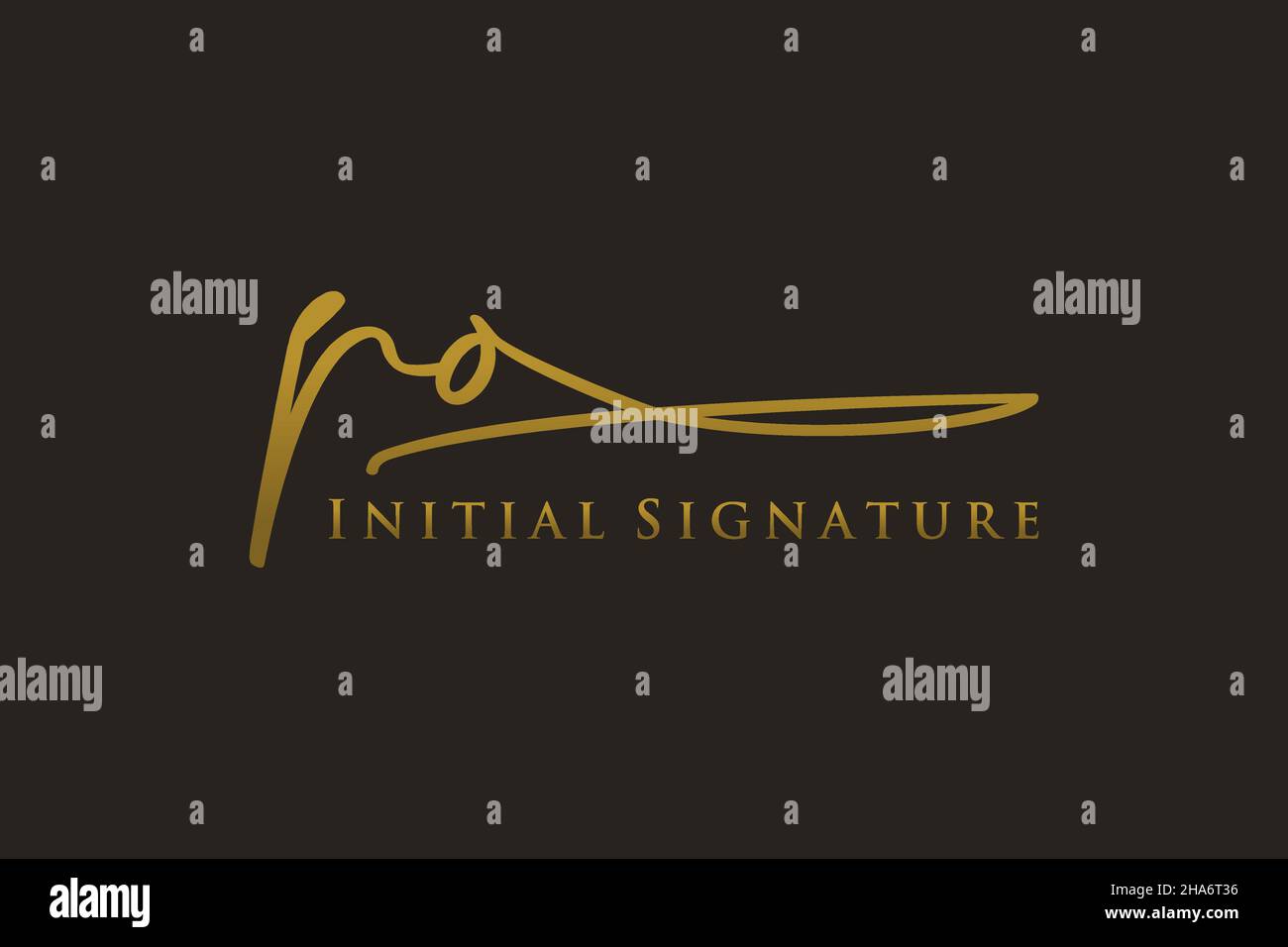 PO Letter Signature Logo Template elegant design logo. Hand drawn ...