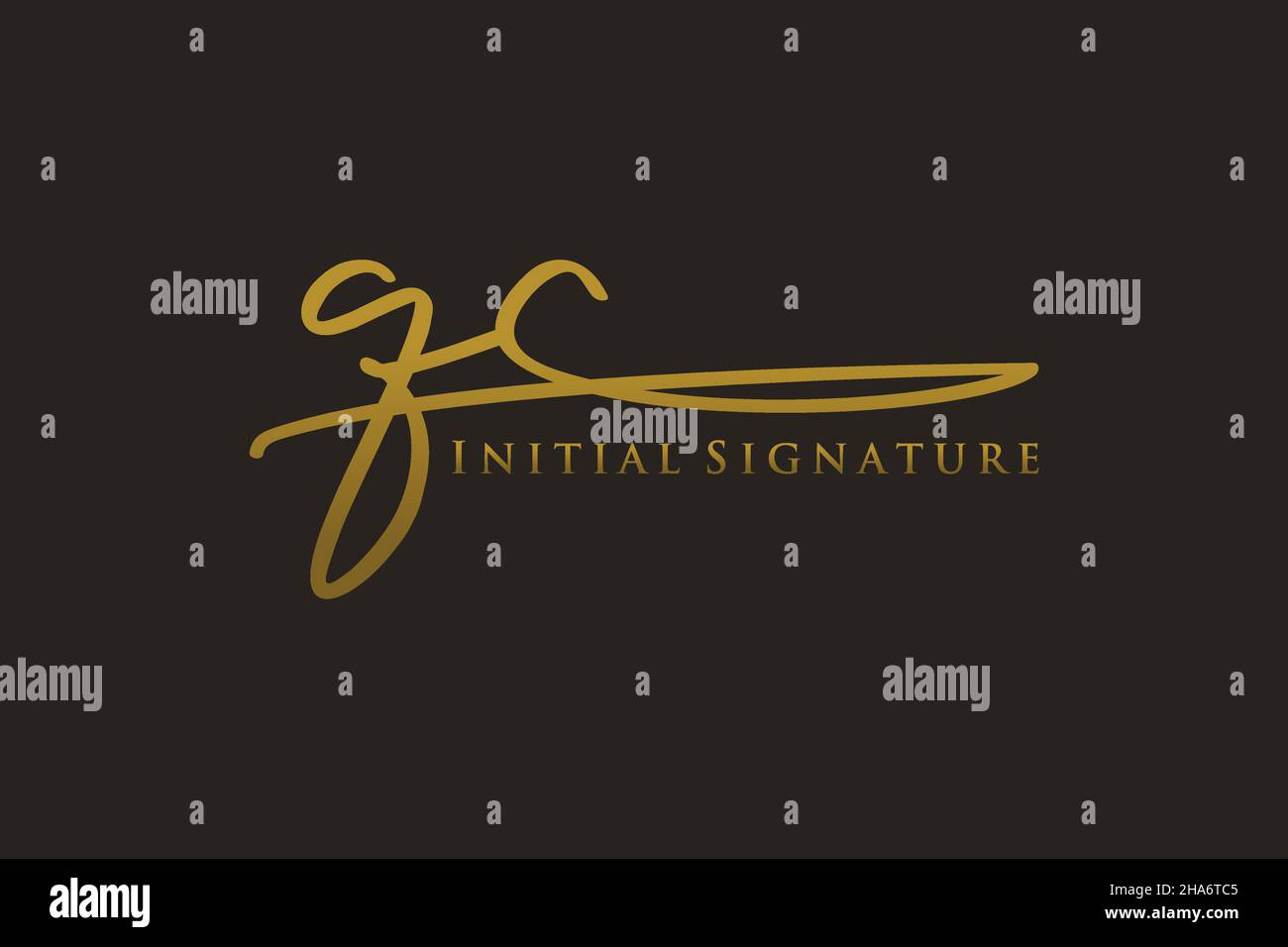 QC Letter Signature Logo Template elegant design logo. Hand drawn ...