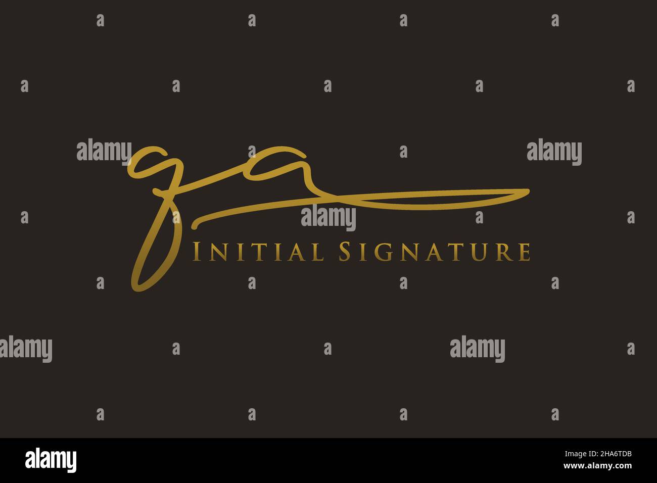 QA Letter Signature Logo Template elegant design logo. Hand drawn ...