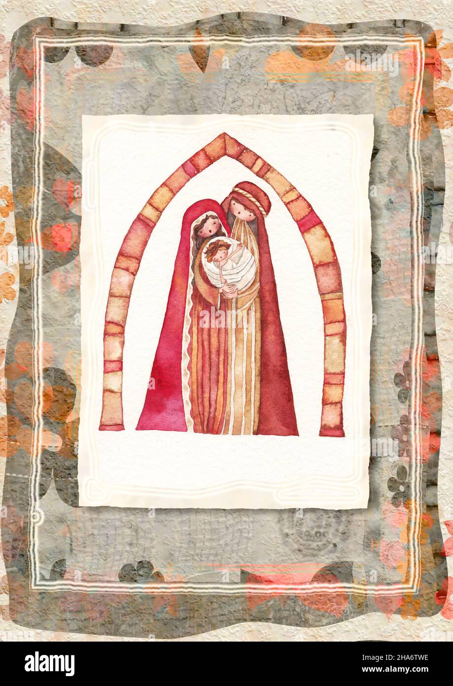 Christmas Nativity scene. Jesus, Mary, Joseph Stock Photo - Alamy