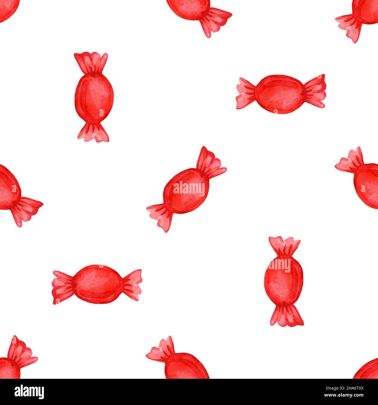 Festive seamless pattern with candy in a red wrapper Stock Photo - Alamy