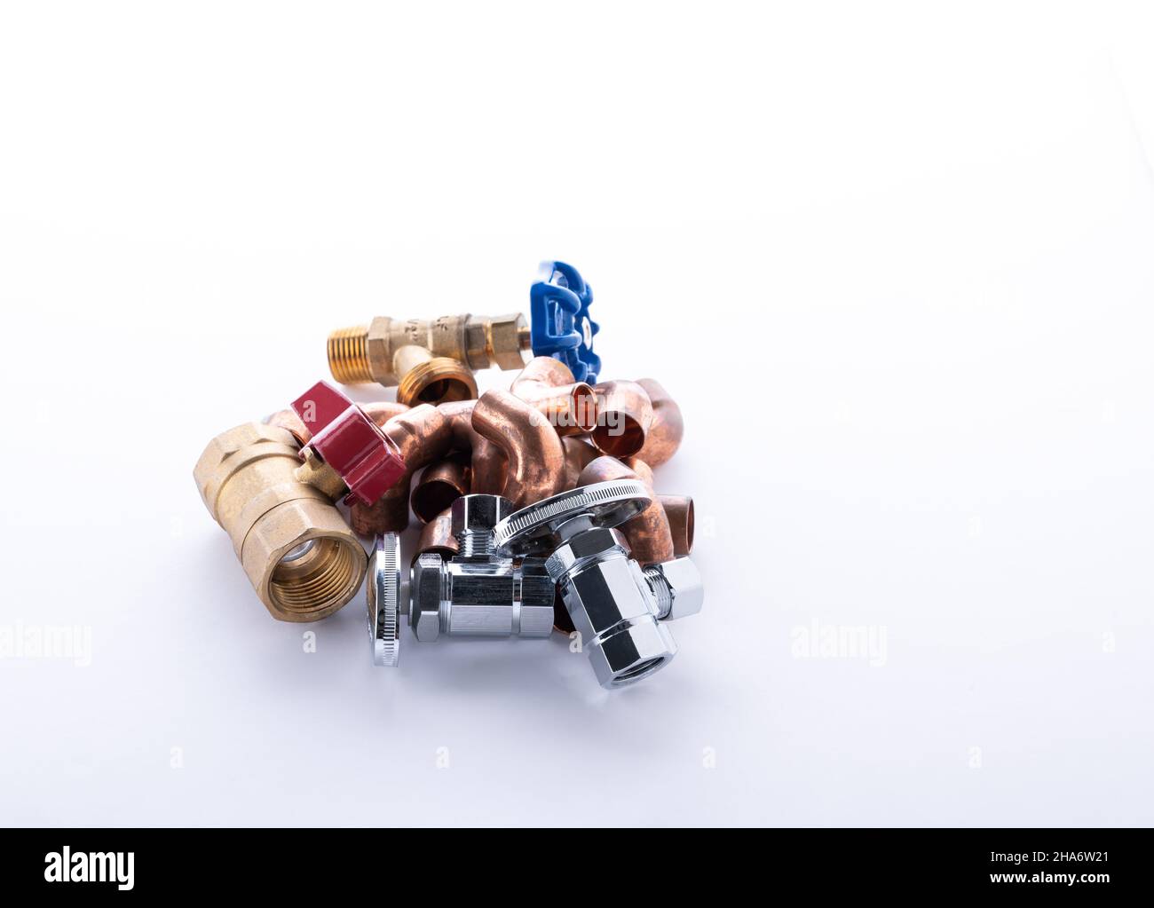 Set of construction tools and Plumbing Materials on white background ...