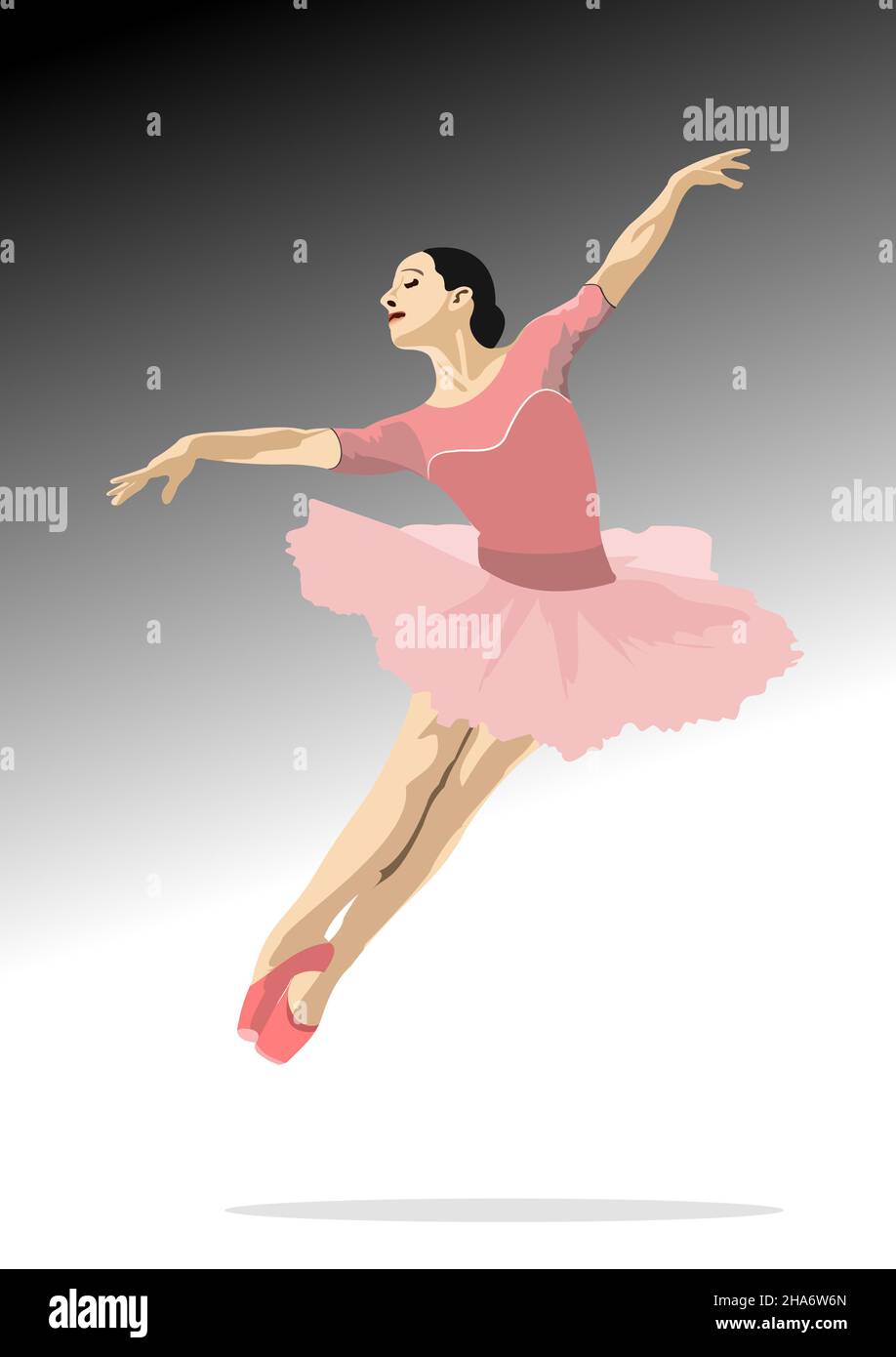 Classical ballet dancer. Color vector 3d illustration Stock Vector ...