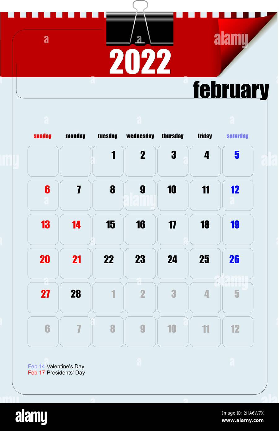 2022 calendar. Year of tiger. Vector color illustration Stock Vector ...