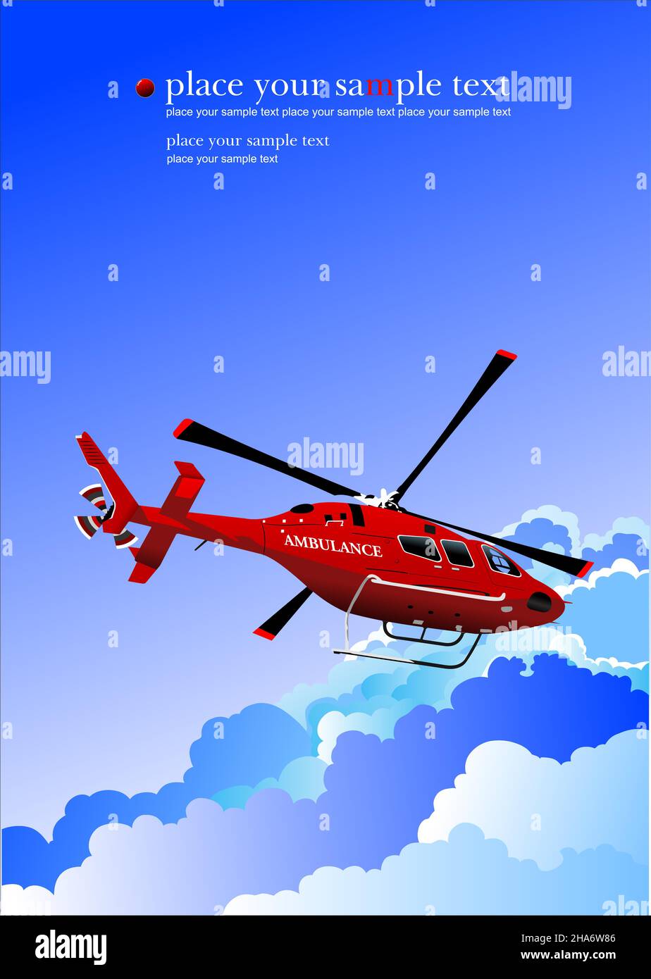 Ambulance Helicopter. Vector 3d illustration Stock Vector Image & Art ...