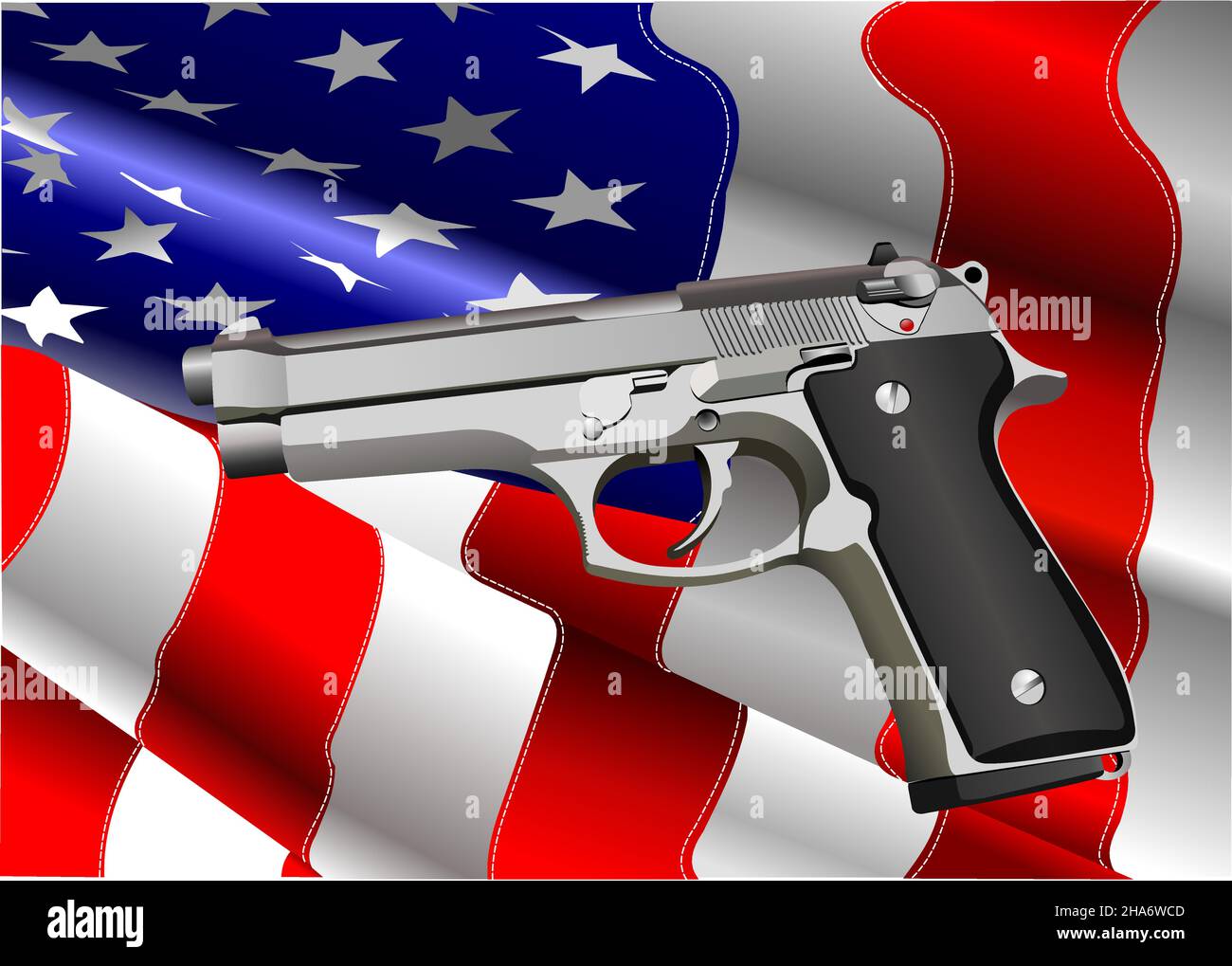 Two pistols image. 3d color vector illustration Stock Vector Image ...