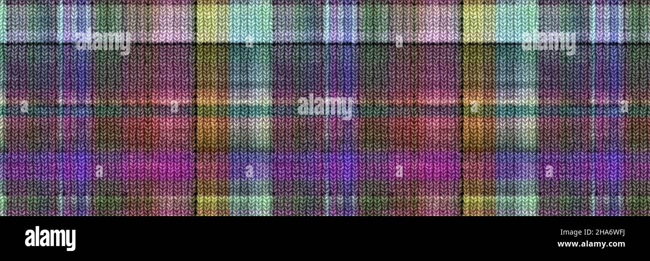 Classic winter tartan knit wool plaid seamless edging border. Retro ...