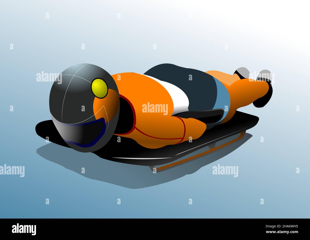 Skeleton Sled Race Winter Sports. 3d vector illustration Stock Vector ...