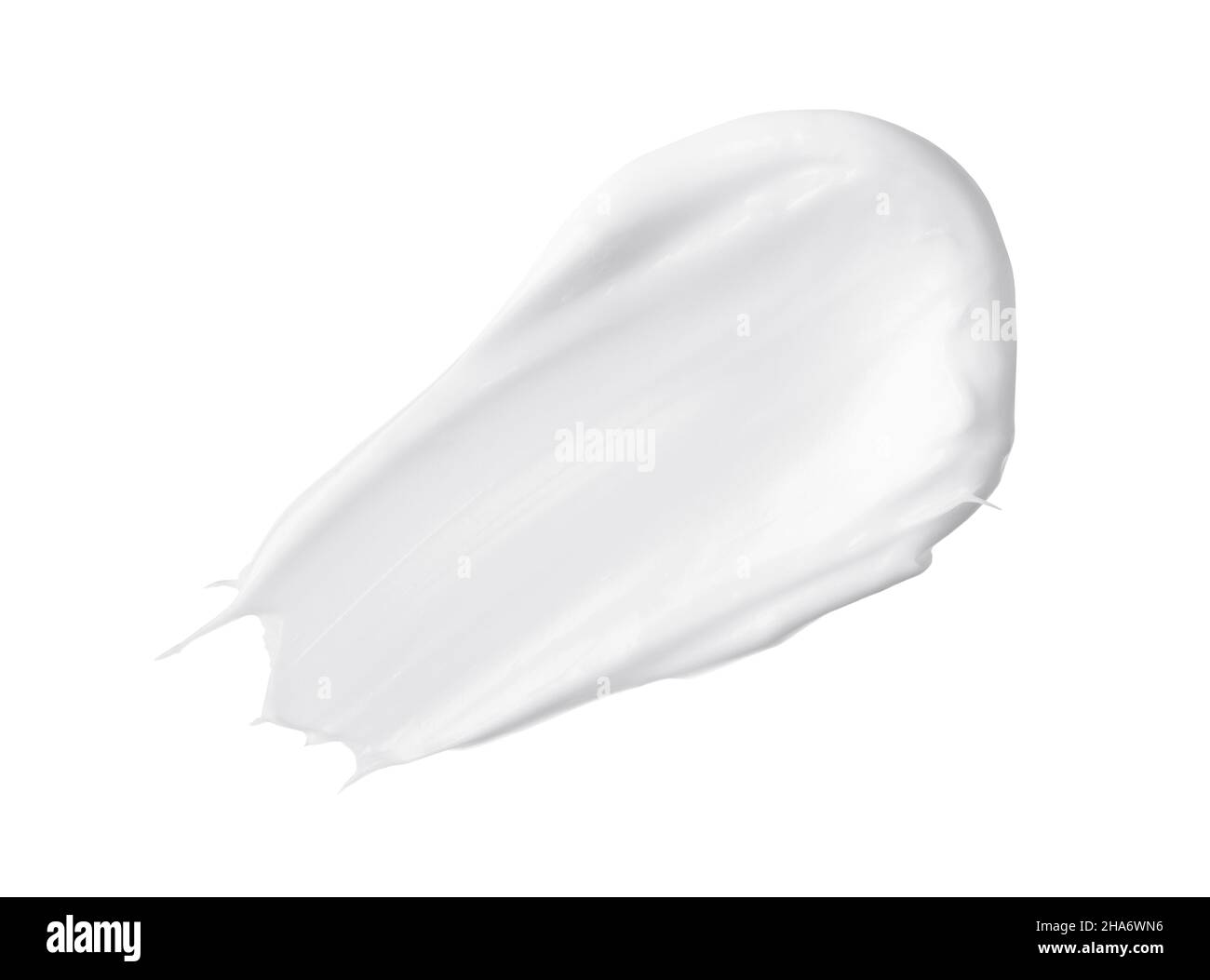 White makeup cream sweeps on white background. bb, cc cream texture ...