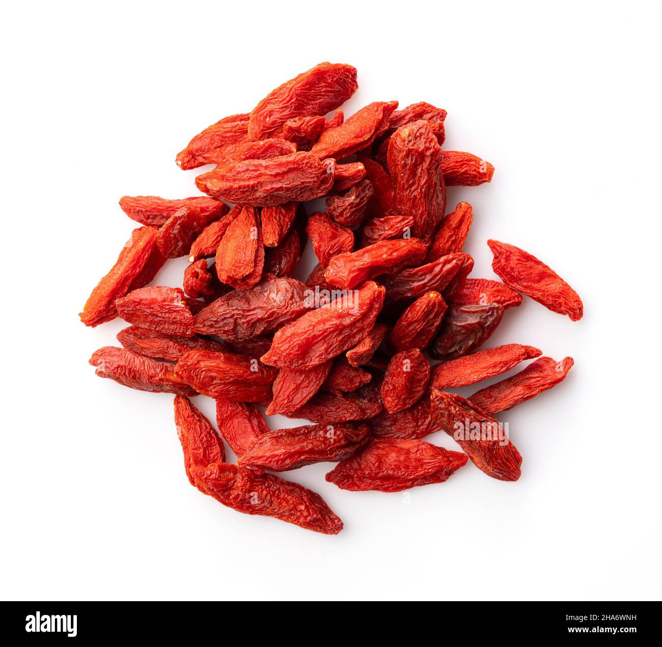 Wolfberries placed on a white background. View from above Stock Photo ...