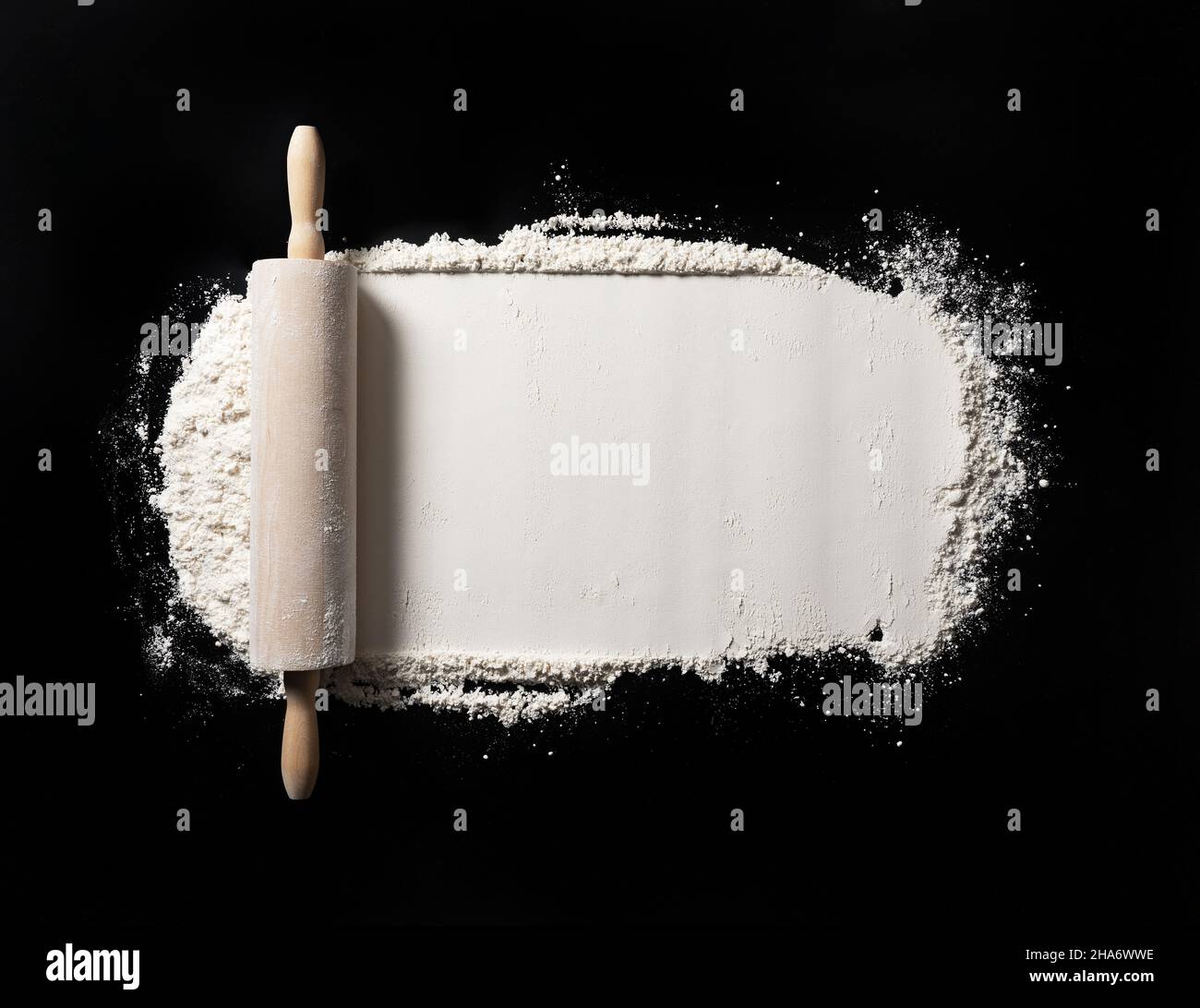 Bake background with free space for text. Roll the pins and flour on ...