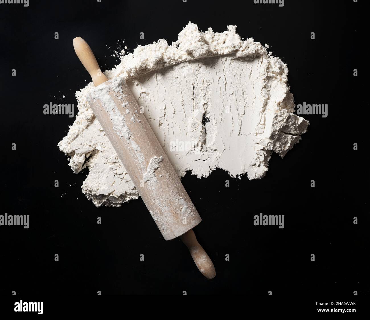 Bake background with free space for text. Roll the pins and flour on ...