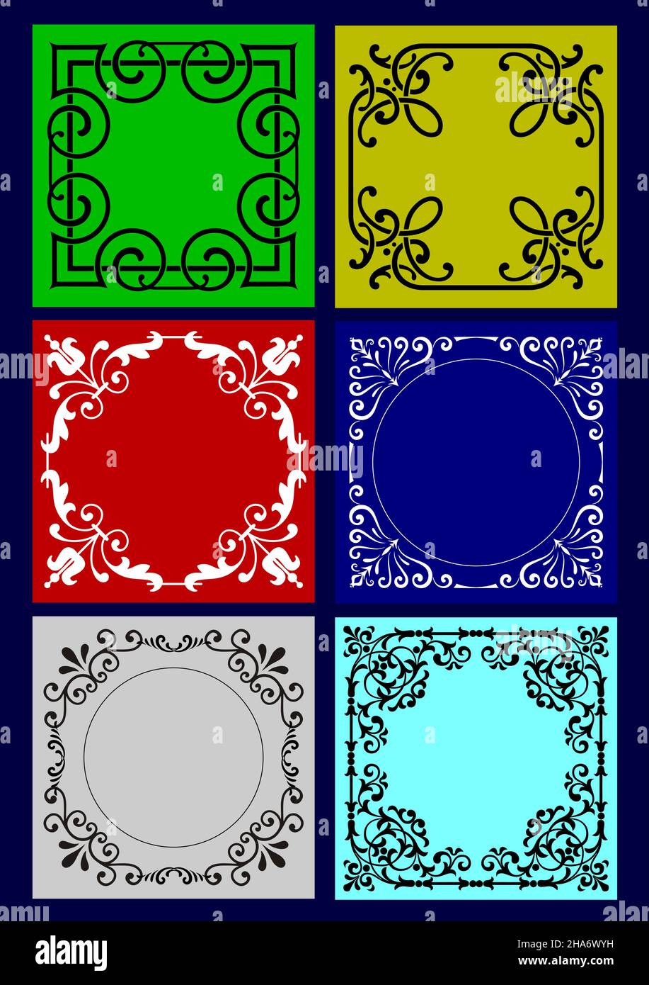 Set of decorative finishing ceramic tiles. Vector color illustration ...