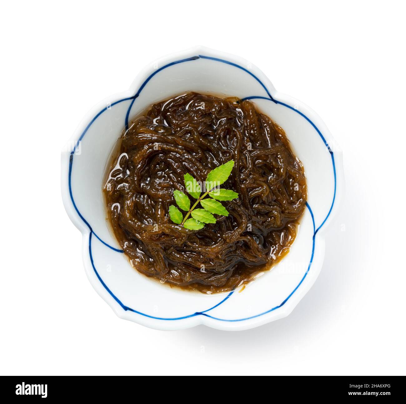 Mozuku seaweed placed on a white background.Mozuku is an Okinawan ...