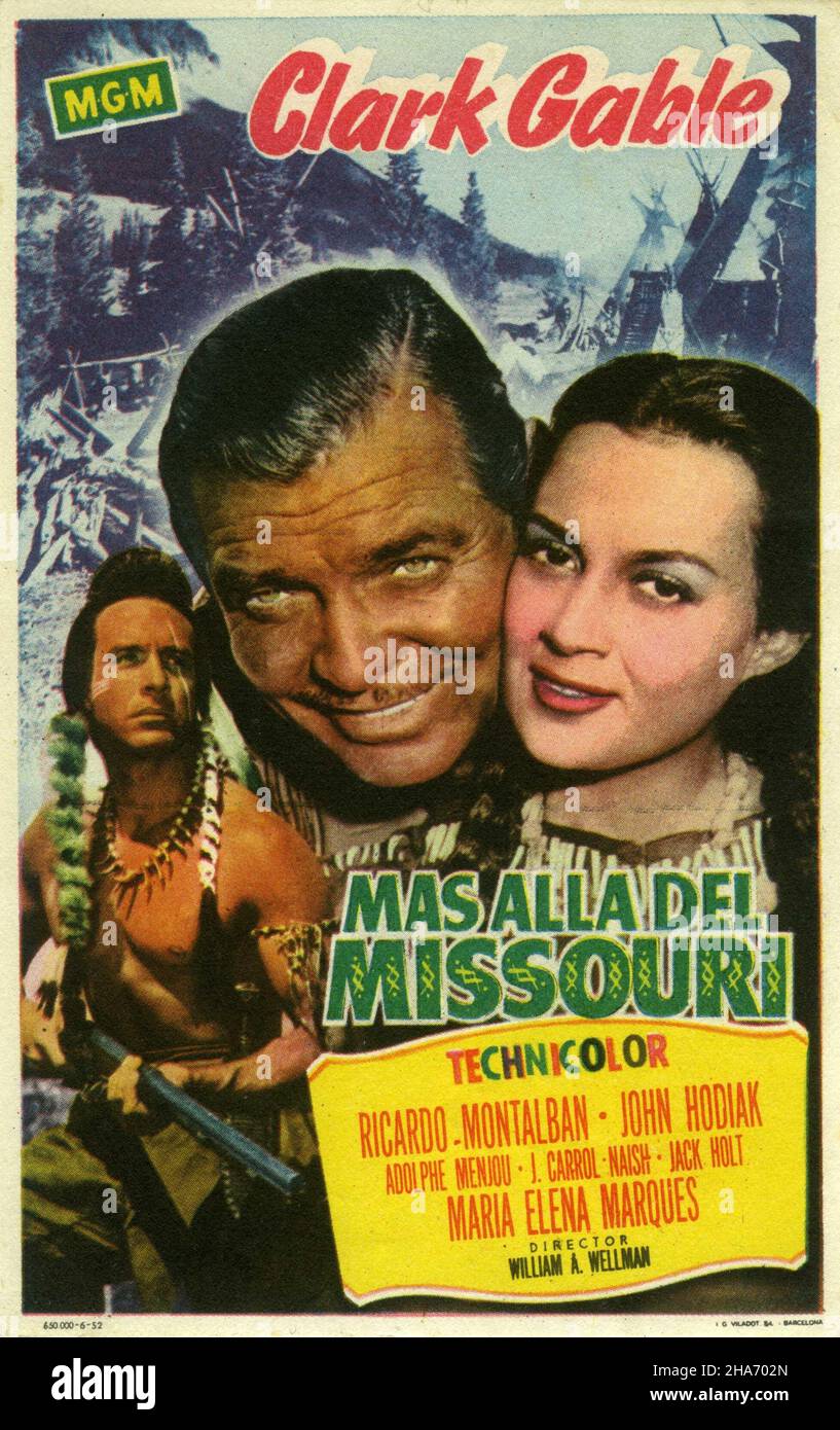 CLARK GABLE and MARIA ELENA MARQUES in ACROSS THE WIDE MISSOURI 1951 ...