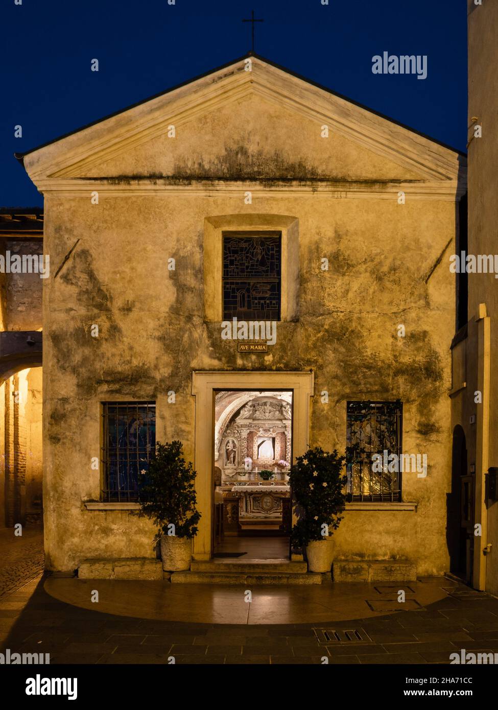 Sant’Anna della Rocca or Madonna della Porta church in Sirmione, Italy ...