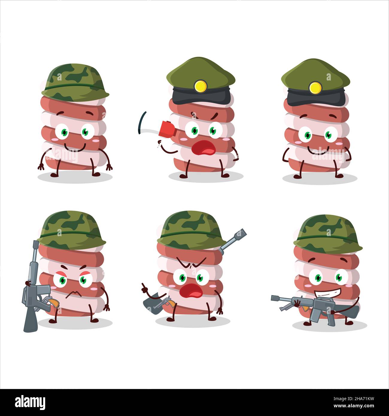 A charming soldier red marshmallow twist cartoon picture bring a gun ...