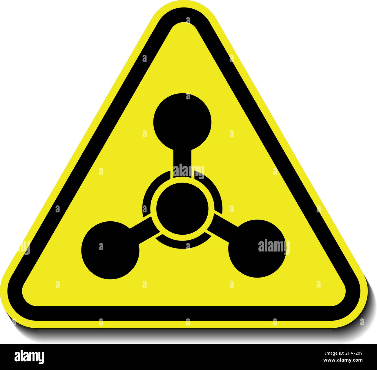 Danger chemicals hazard warning symbol on yellow triangular vector sign ...
