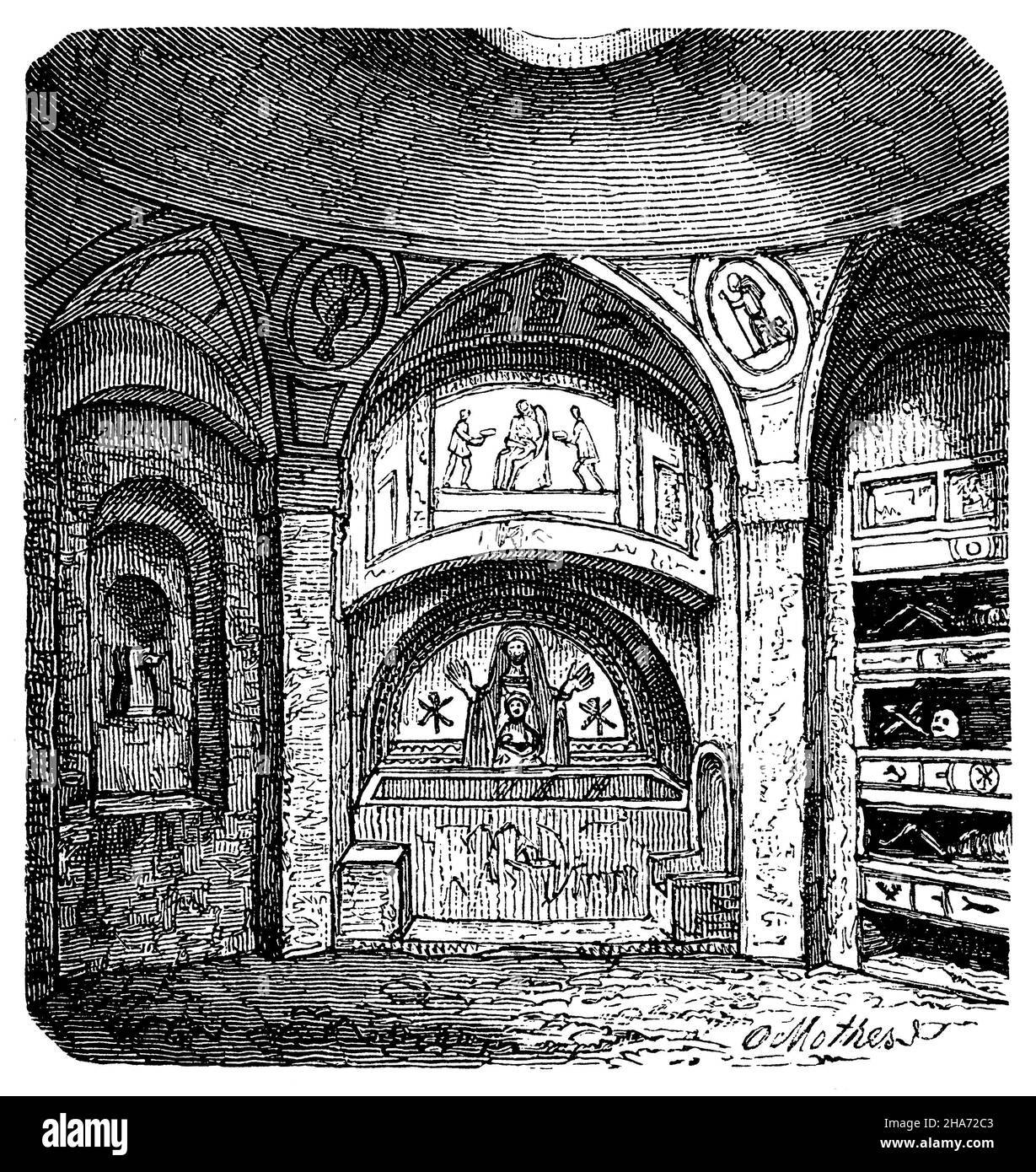 Chapel from the catacombs of S. Agnese in Rome, , O. Mothes (art ...