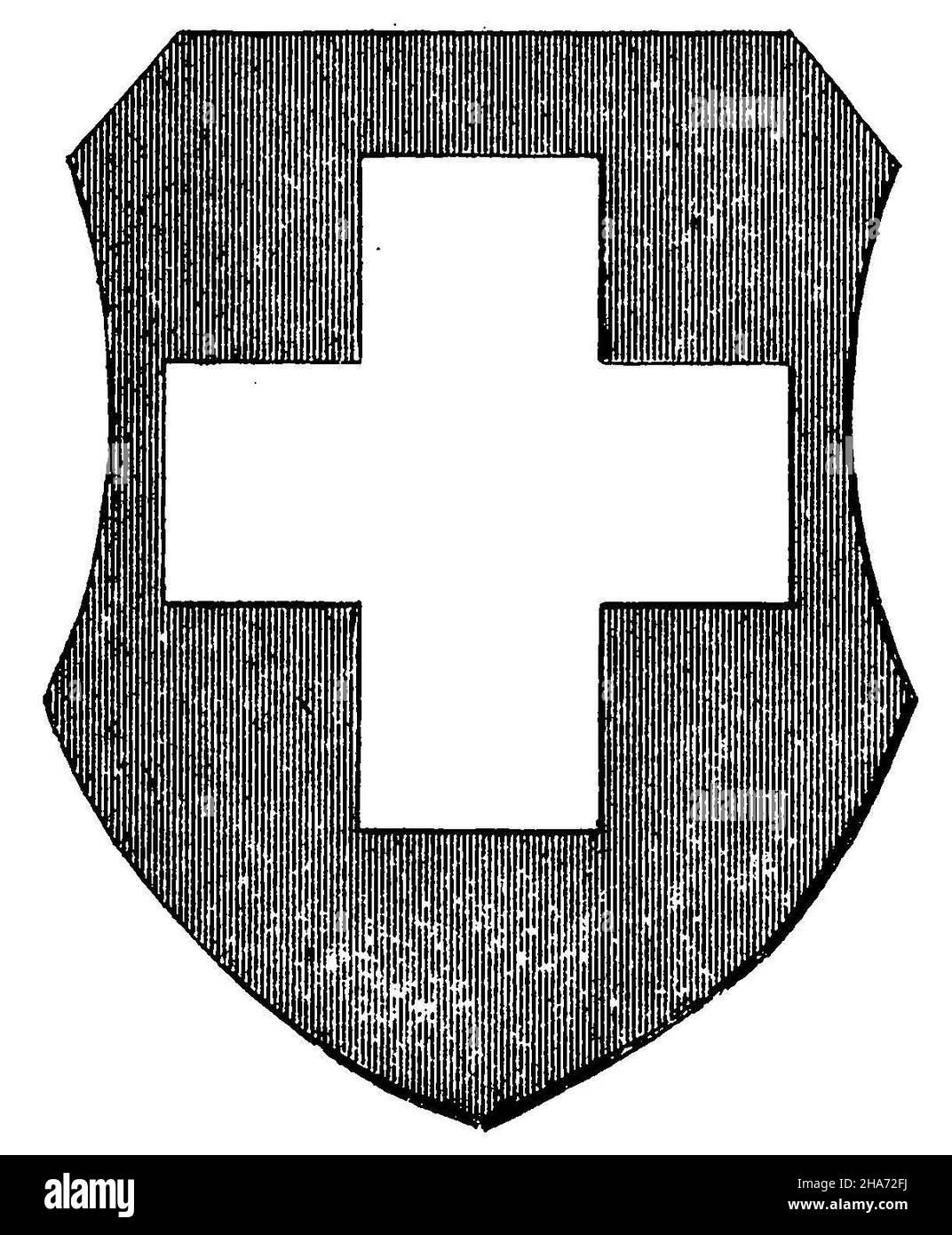 Coat of arms: Switzerland, , (cultural history book, 1875 Stock Photo ...