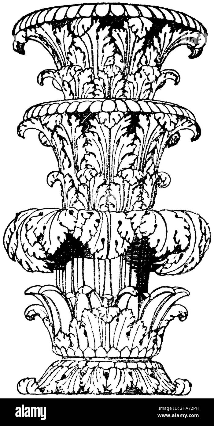 Part of the shaft of a Roman magnificent candelabra in marble. Vatican ...