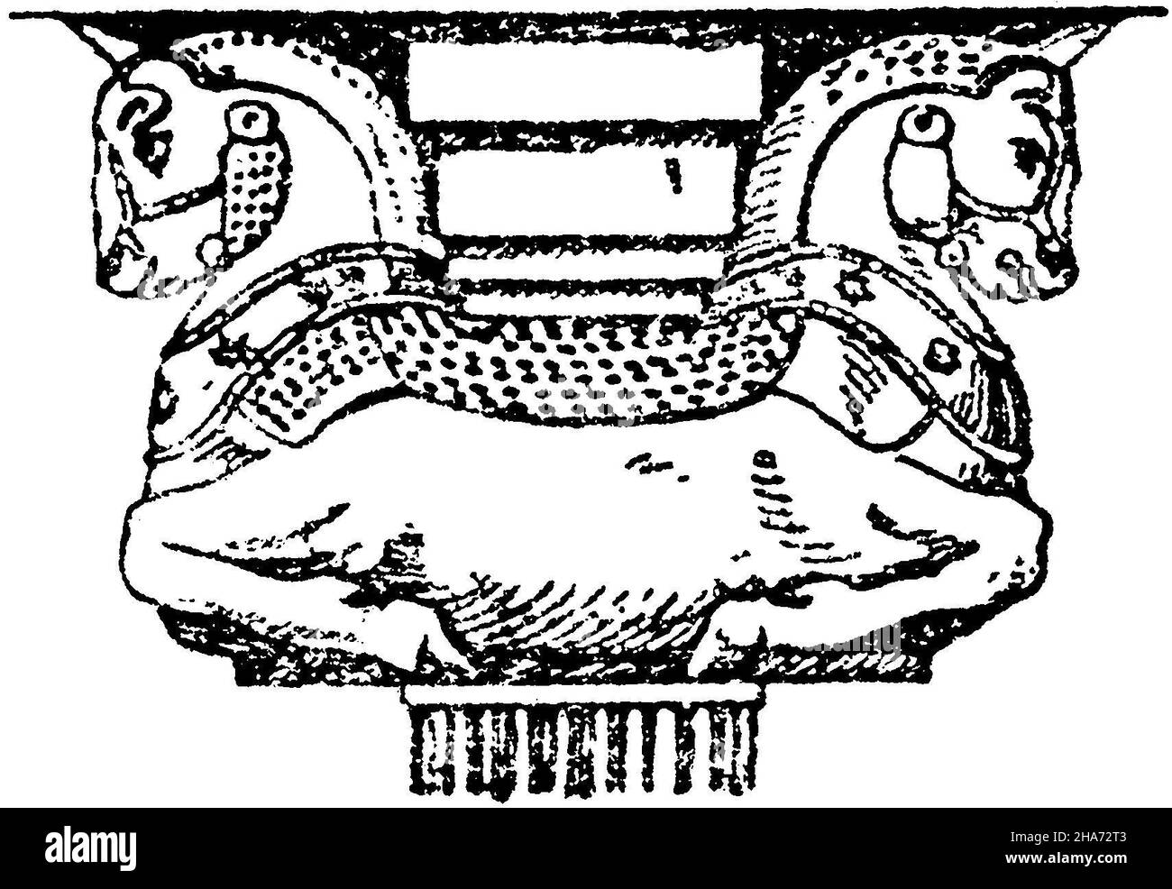 Old Persian saddle capital from Persepolis., , ML (pattern book Stock ...